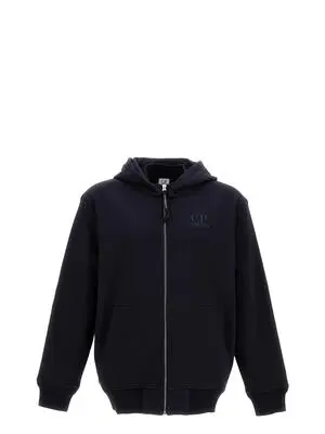C.P. COMPANY Diagonal Raised Fleece Zip Hooded Sweatshirt - Multicolor