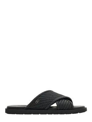 SALVATORE FERRAGAMO FERRAGAMO Woven Leather Crossover Strap Sandals