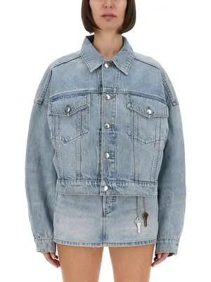 Alexander Wang Denim Clip-on Trucker Jacket - Blue