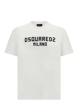 Dsquared2 T-shirt With “ Milano” Logo Printed - White