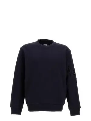 C.P. COMPANY Diagonal Raised Fleece Crewneck Lens Sweatshirt - Multicolor