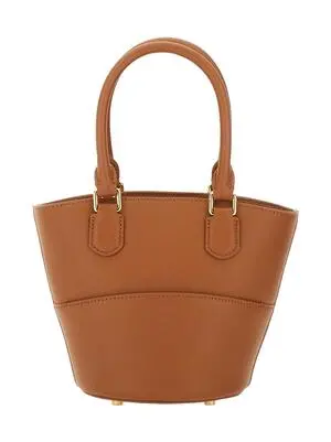 SELF-PORTRAIT Leather Tote Bag With Charm - Multicolor