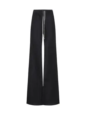 Rick Owens Cupro Drawstring Bias Pants - Black