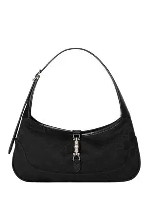 Gucci Jackie Slim Gg Canvas Shoulder Bag - Black