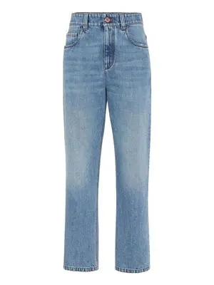 Brunello Cucinelli Straight Leg Cotton Jeans - Multicolor