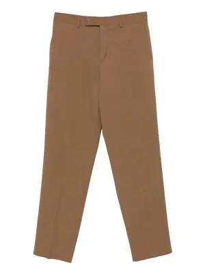 Fendi Fendi Wool Gabardine Cigarette Trousers Multicolor