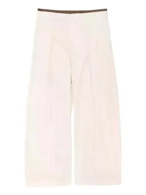 CROQUIS Pinstripe Pleated Trousers - Neutrals