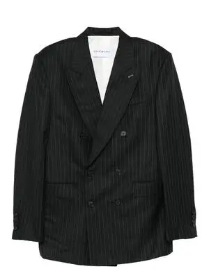 Givenchy Wool Double-breasted Pinstripe Jacket - Multicolor