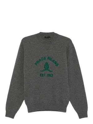 Prada Wool Blend Sweater With Logo - Multicolor