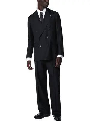 Tagliatore Double-breasted Wool Suit - Black