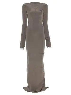 Rick Owens Maxi Gown With Long Sleeves - Multicolor