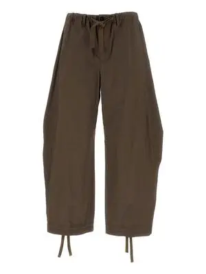 Sacai Cotton Wide-leg Trousers With Drawstring Hem - Multicolor