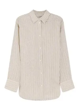 TOTEME Oversized Striped Silk Shirt - Multicolor