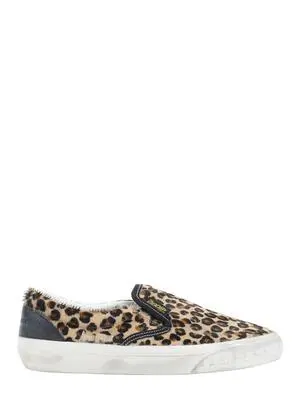 GOLDEN GOOSE Leopard Print Slip-on Sneakers - Black