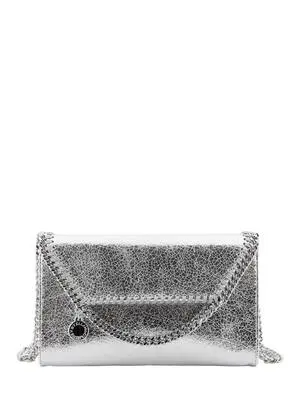 Stella McCartney Falabella Metallic Fabric Crossbody Bag - Silver