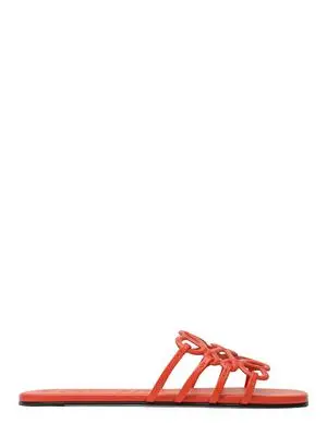 Loewe LOEWE Slide Anagram Petal Leather Sandals Orange
