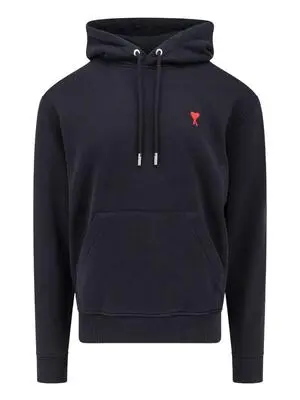 AMI Paris De Coeur Embroidered Cotton Hoodie - Multicolor