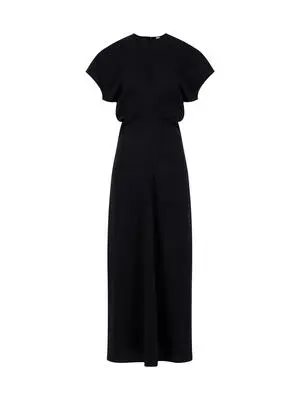 TOTEME Slouch Waist Wool Dress - Black