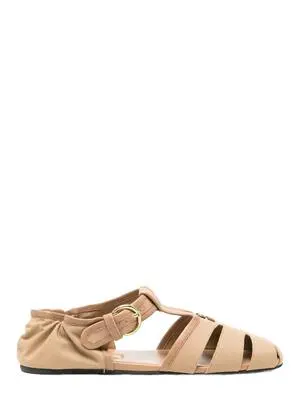 MIU MIU Miu Miu Fabric Gladiator Sandals With Nappa Leather Trim