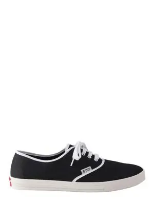 Prada Black Cotton Lace-up Sneakers - Multicolor