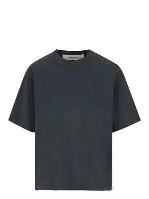 GOLDEN GOOSE Boxy T-shirt With Logo Patch - Multicolor