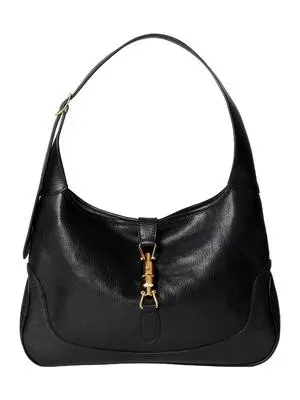 Gucci GUCCI Jackie 1961 Hammered Leather Shoulder Bag Black