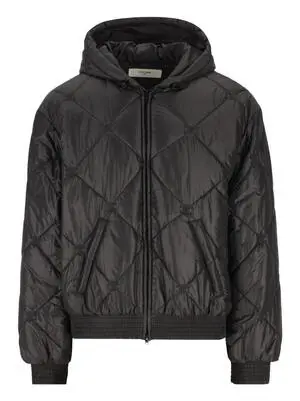 Celine Quilted Nylon Bomber Jacket With Embroidered Logo - Multicolor