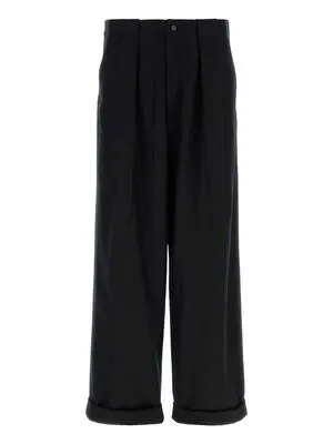 Dolce & Gabbana Wool Wide-leg Trousers - Black