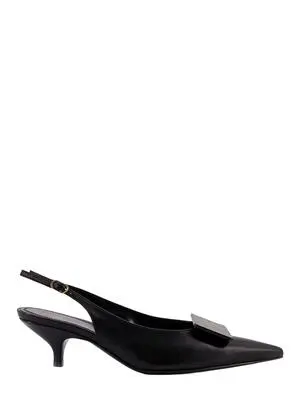 Celine Leather Slingback Pumps - Black