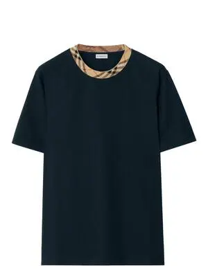 Burberry Check Motif Cotton T-shirt - Multicolor