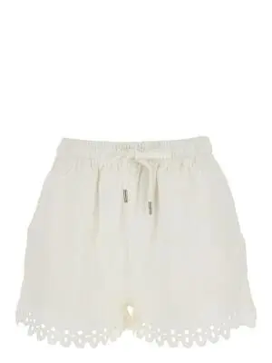Isabel Marant Étoile ISABEL MARANT ETOILE Elasticated Waist Shorts With Scalloped Hem Multicolor