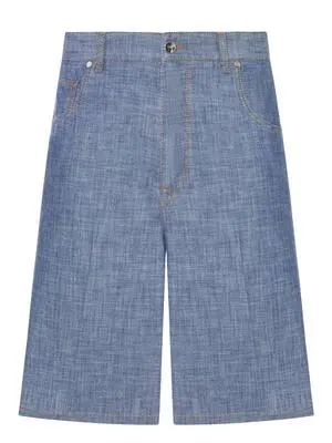 Fendi Light Chambray Bermuda Shorts - Blue