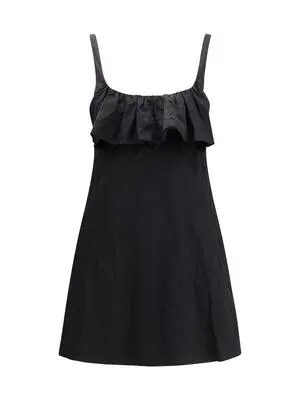 Chloé Mini Dress In Washed Technical Satin - Black