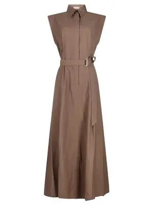 Brunello Cucinelli Sleeveless Cotton Dress - Multicolor