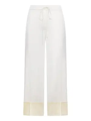 TOTEME Wide-leg Satin Drawstring Trousers - White