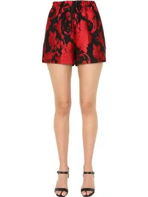 Dries Van Noten Brocade Print Shorts - Red
