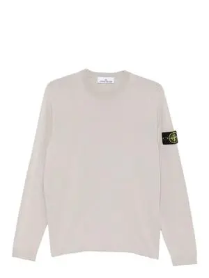 Stone Island Cotton Crewneck Sweater With Logo Patch - Multicolor