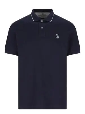 Brunello Cucinelli Logo Cotton Polo Shirt - Multicolor