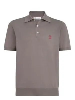 Brunello Cucinelli Logo Cotton Polo Shirt - Multicolor