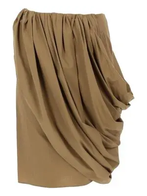 Chloé Cotton Poplin Wallet Skirt - Brown