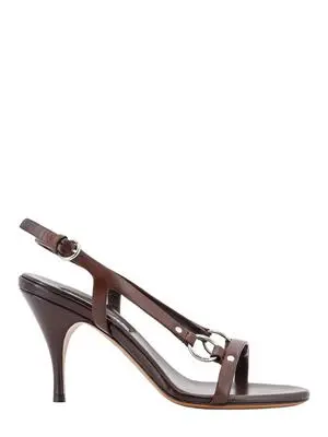 Miu Miu Leather Sandals With Metal Detail - Multicolor