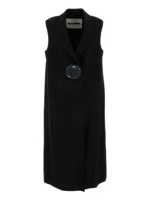 JIL SANDER Sleeveless Gilet With Oversized Button Detail - Multicolor