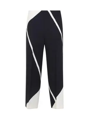 Alberta Ferretti Printed Viscose Twill Pants - Black