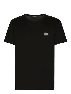Dolce & Gabbana Dolce & Gabbana Men T-Shirt With Logo Plaque Black
