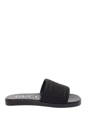 Gucci Black Polyamide Slide Sandals - Multicolor