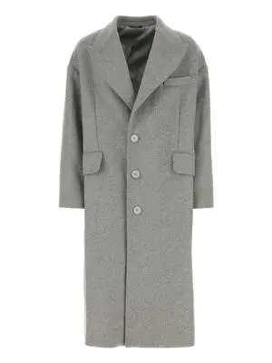 Dolce & Gabbana Wool Blend Overcoat - Gray