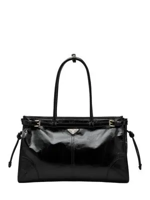 Prada Large Bonnie Bag In Leather - Black