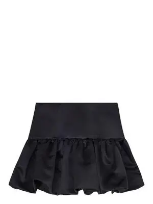 GANNI Satin Mini Skirt With Ruffled Hem - Multicolor
