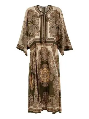 Zimmermann Mahon Silk Tunic Dress With Print - Multicolor