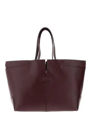 TOD'S Calfskin Shopping Tote Bag - Multicolor